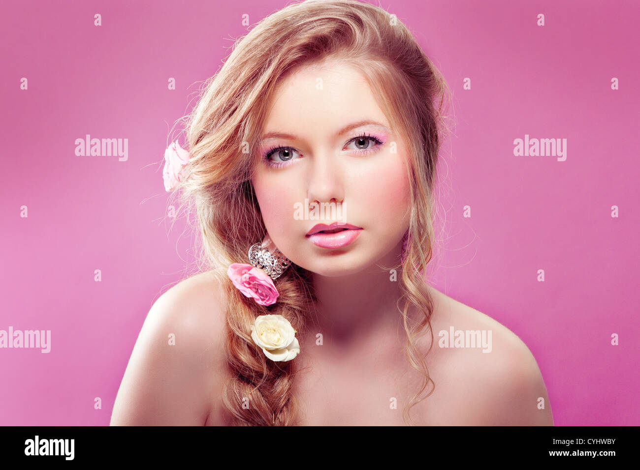 Woman spring in studio. The concept of spring Stock Photo - Alamy