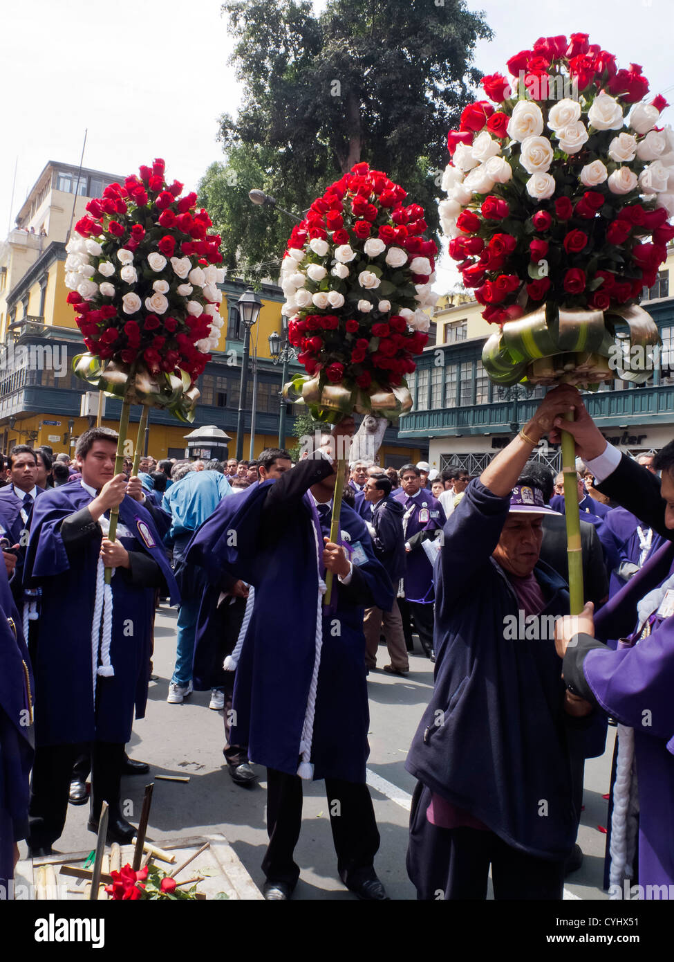 Lord of Miracles Procession in Lima city. Peru Stock Photo - Alamy