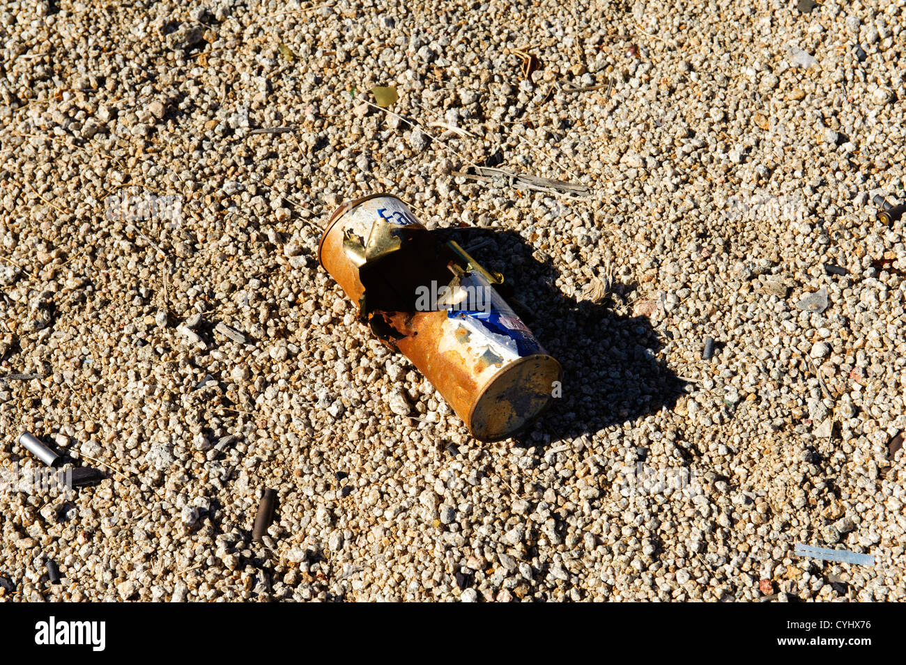 Target shooting trash in the Western Mojave Desert Stock Photo - Alamy