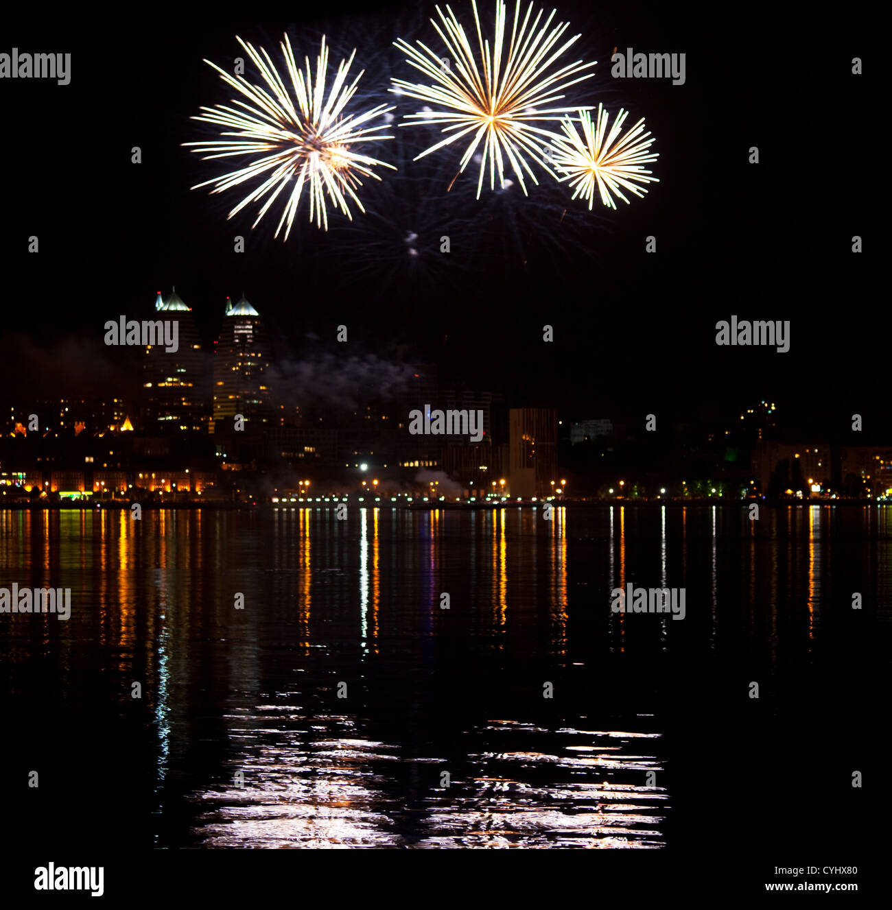 A collage of exploding fireworks Stock Photo - Alamy