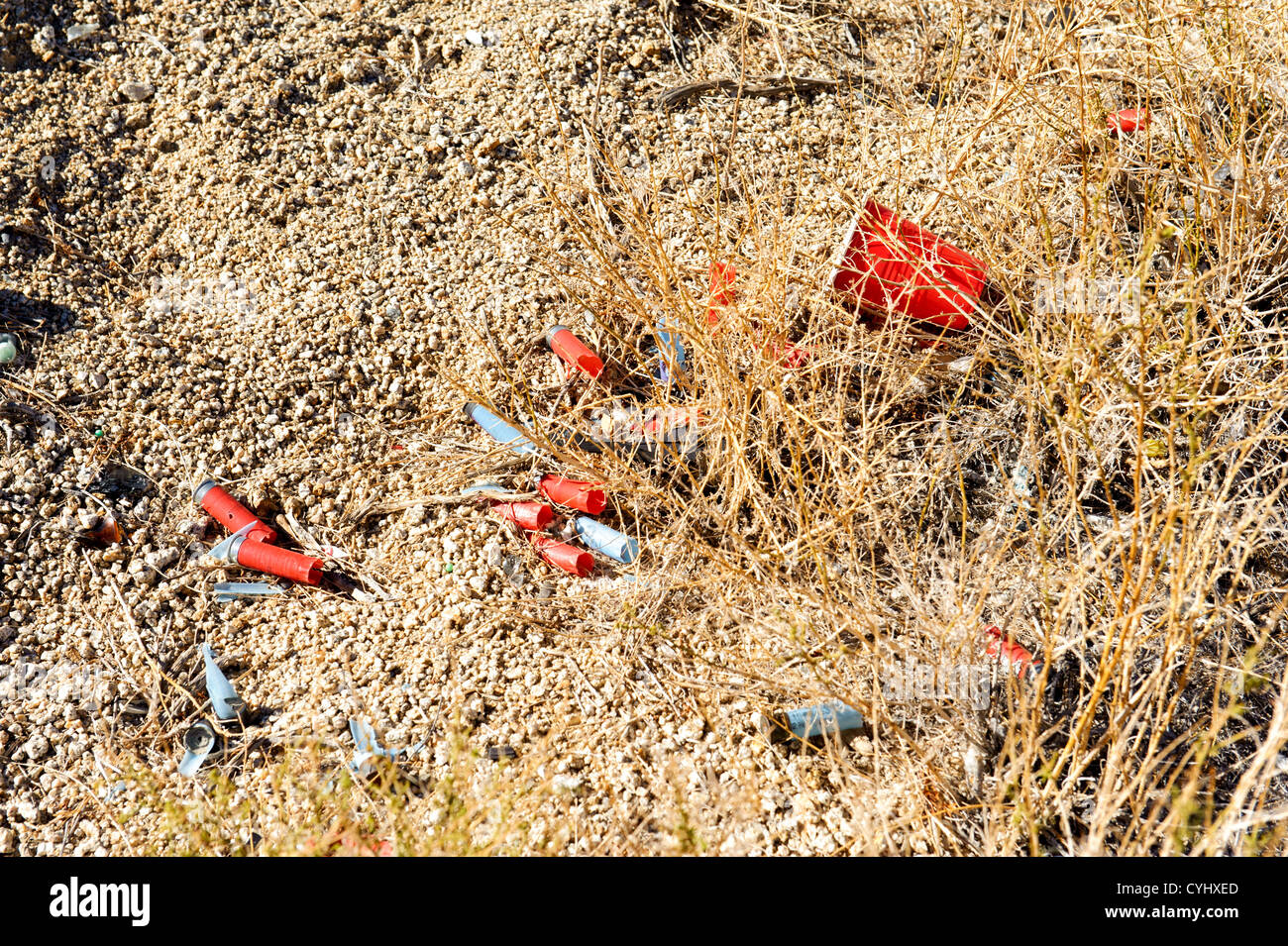 Target shooting trash in the Western Mojave Desert Stock Photo - Alamy
