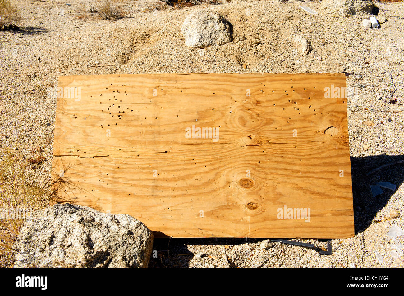Target shooting trash in the Western Mojave Desert Stock Photo - Alamy
