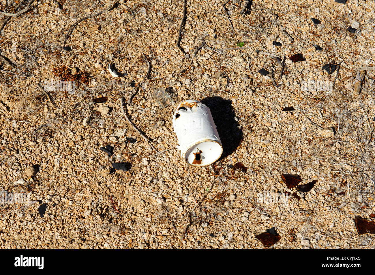 Target shooting trash in the Western Mojave Desert Stock Photo - Alamy