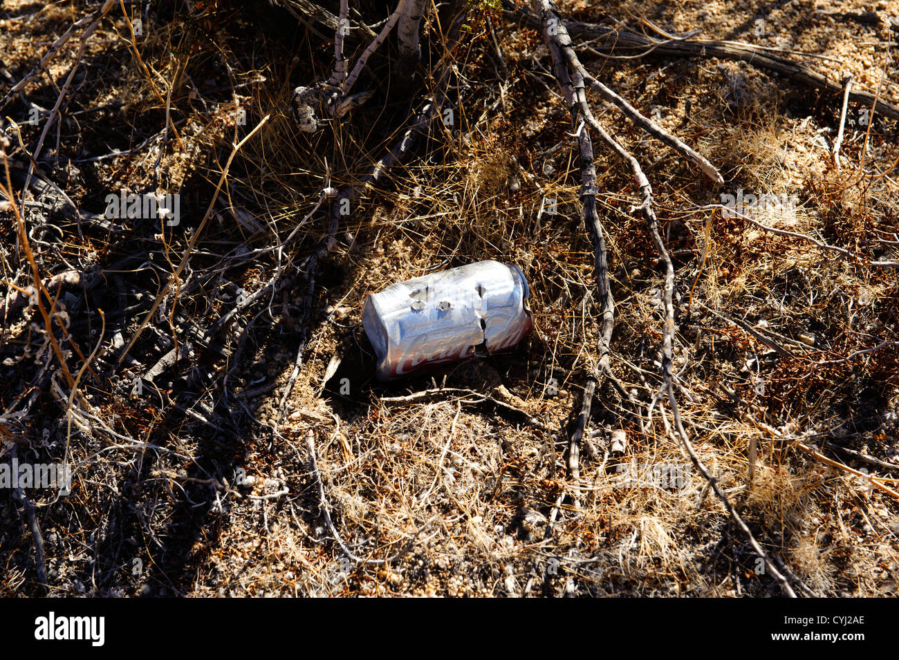 Target shooting trash in the Western Mojave Desert Stock Photo - Alamy