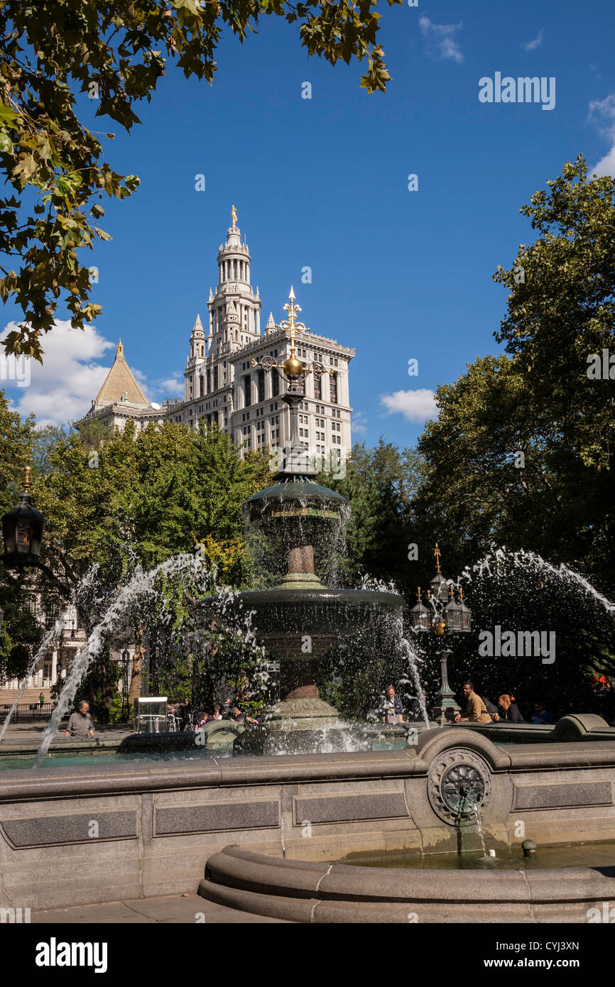 The Mould Fountain, City Hall Park, NYC Stock Photo - Alamy