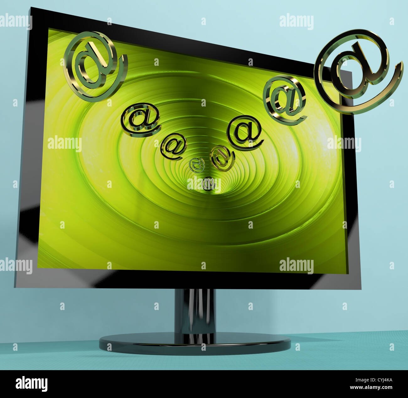 Email Signs Being Received And Sent On Computer Screen Shows Emailing ...