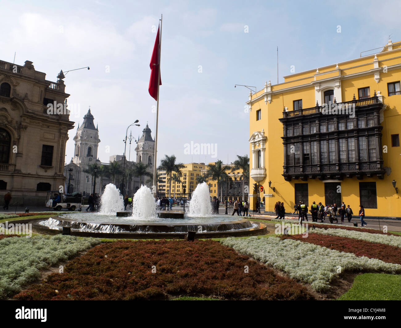 Peru lima city traditional architecture plaza hi-res stock photography ...