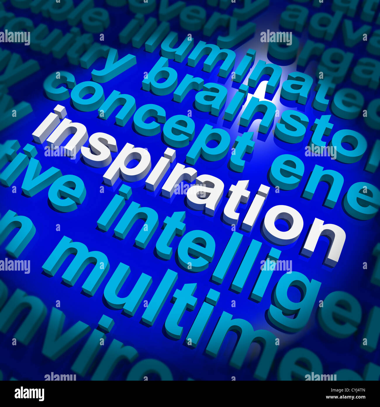 Inspiration Word Showing Positive Thinking Or Encouragement Stock Photo ...