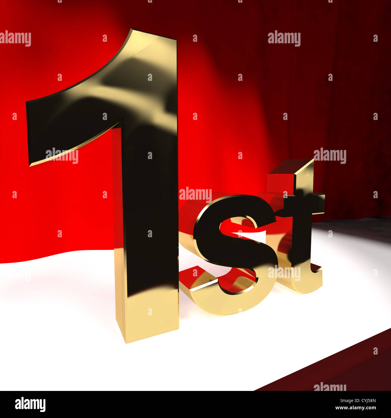 1st Place Word On Stage To Show Winning And Victories Stock Photo - Alamy