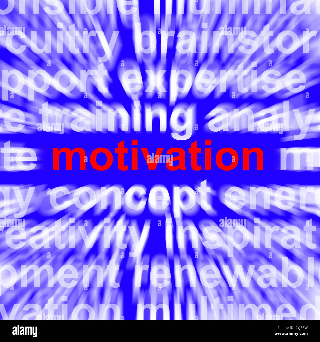 Motivation Word Shows Positive Encouragement And Determination Stock ...