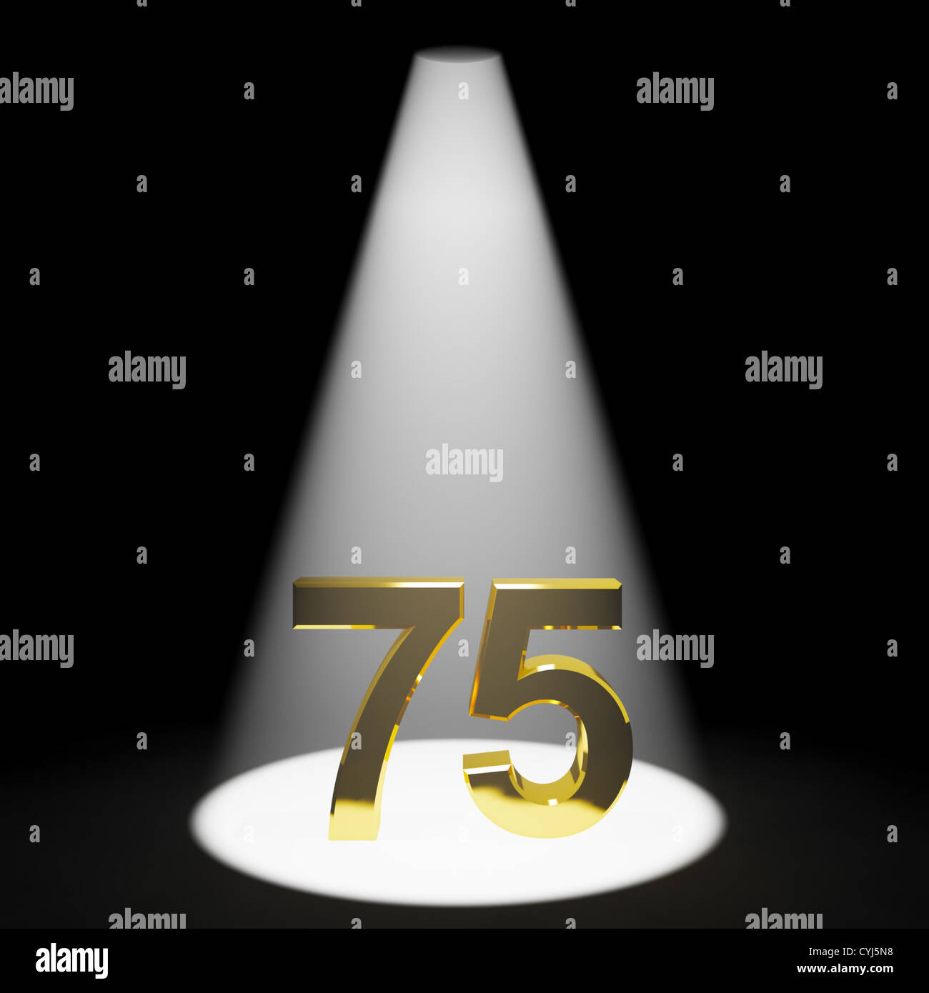 Gold 75th 3d Number Representing Anniversary Or Birthdays Stock Photo ...