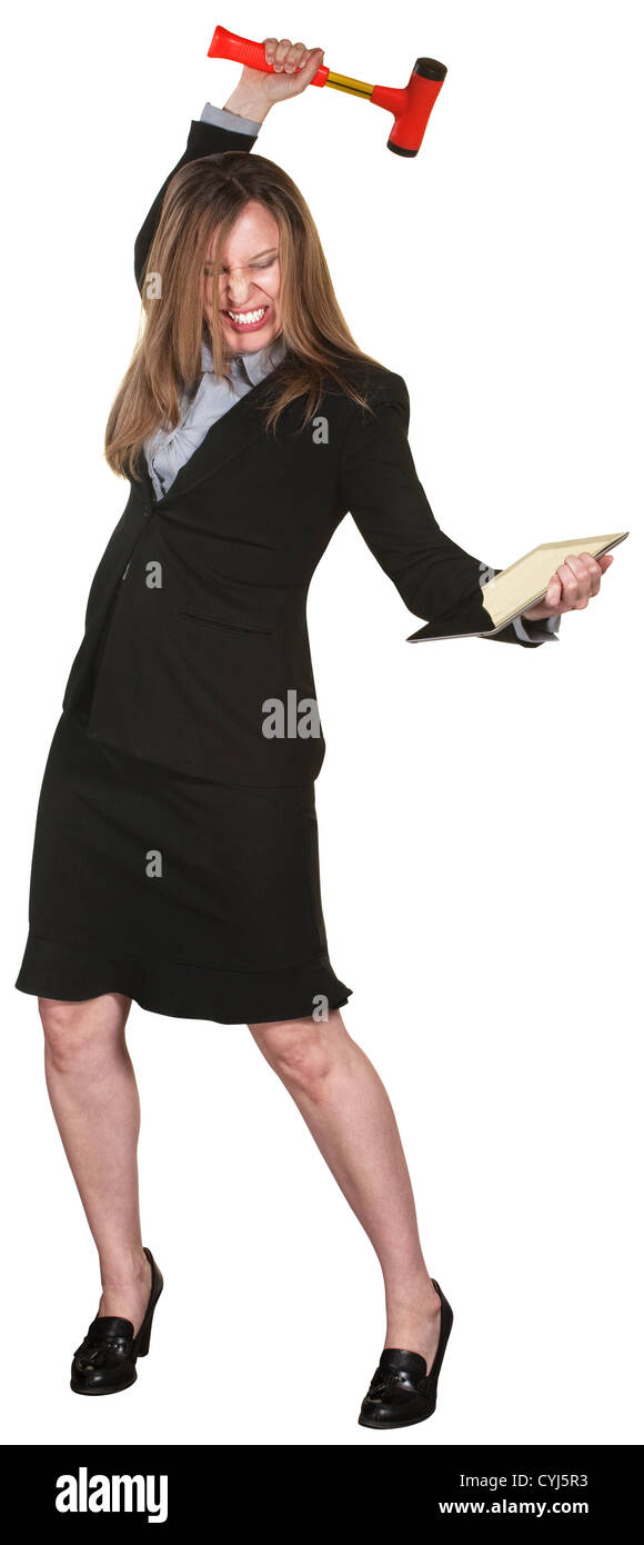 Excited woman computer Cut Out Stock Images & Pictures - Alamy