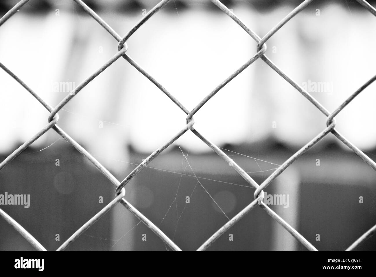 Mesh fence abstract blue background Stock Photo - Alamy