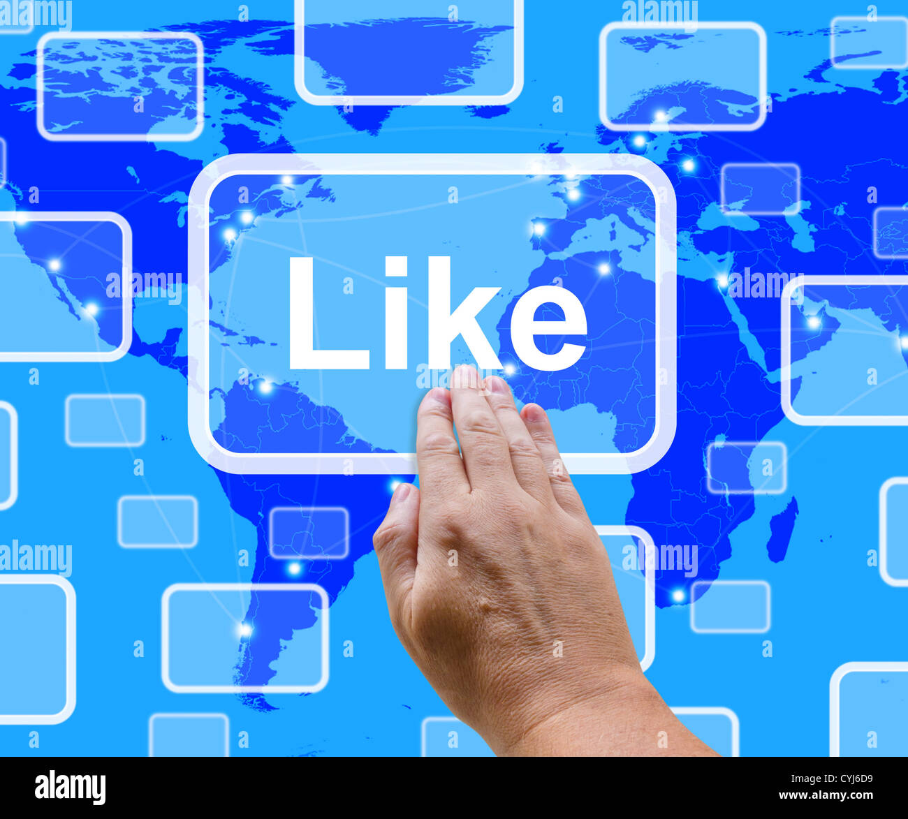 Like Button Shows Approval And Being A Fan Stock Photo - Alamy