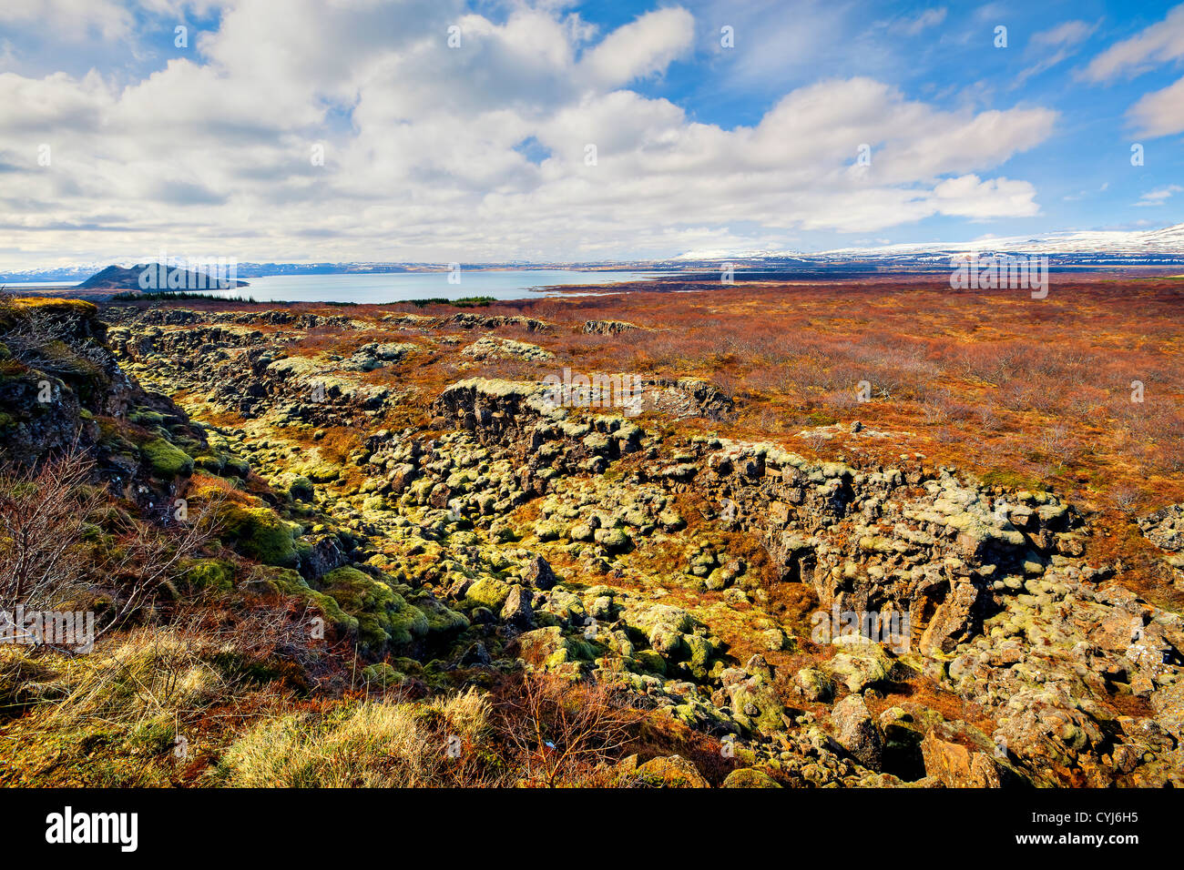 Thingvellir national park is the site of a rift valley that marks the ...