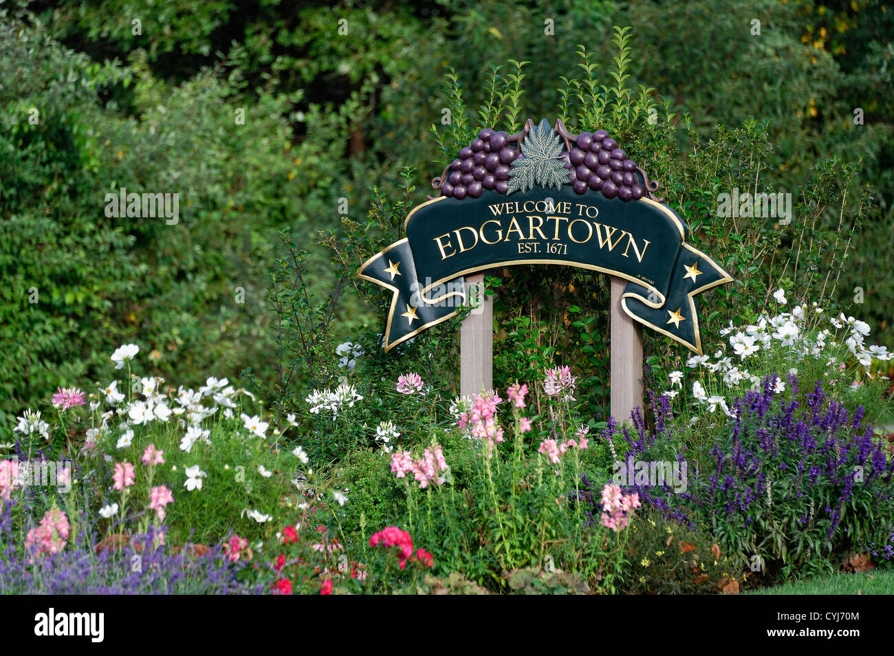 Welcome to Edgartown sign, Martha's Vineyard, Massachusetts, USA Stock ...