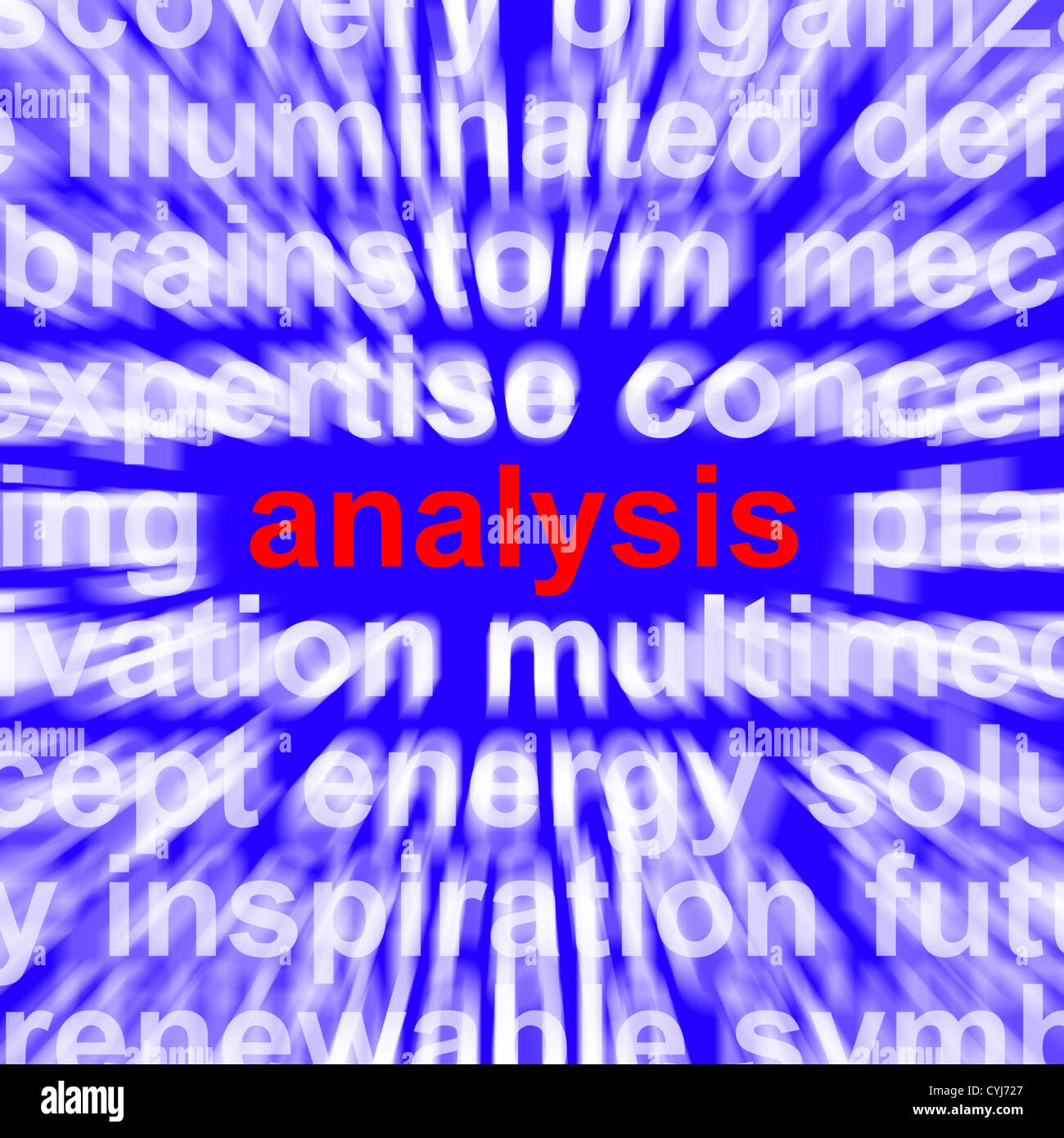Analysis Word Shows Checking Probing And Examining Stock Photo - Alamy