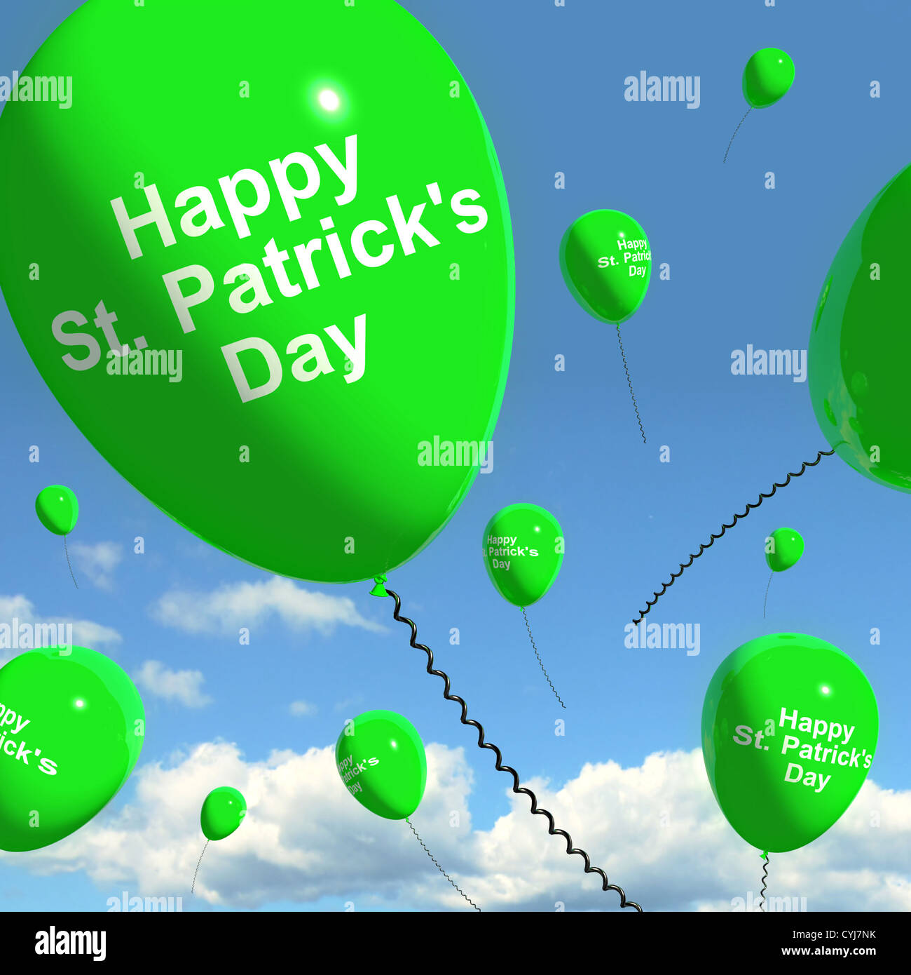 St Patrick's Day Balloons Showing Irish Party Celebration Or Festivals ...