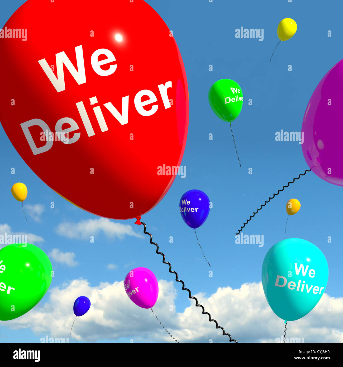 We Deliver Balloons Shows Delivery Shipping Service Or Logistics Stock ...