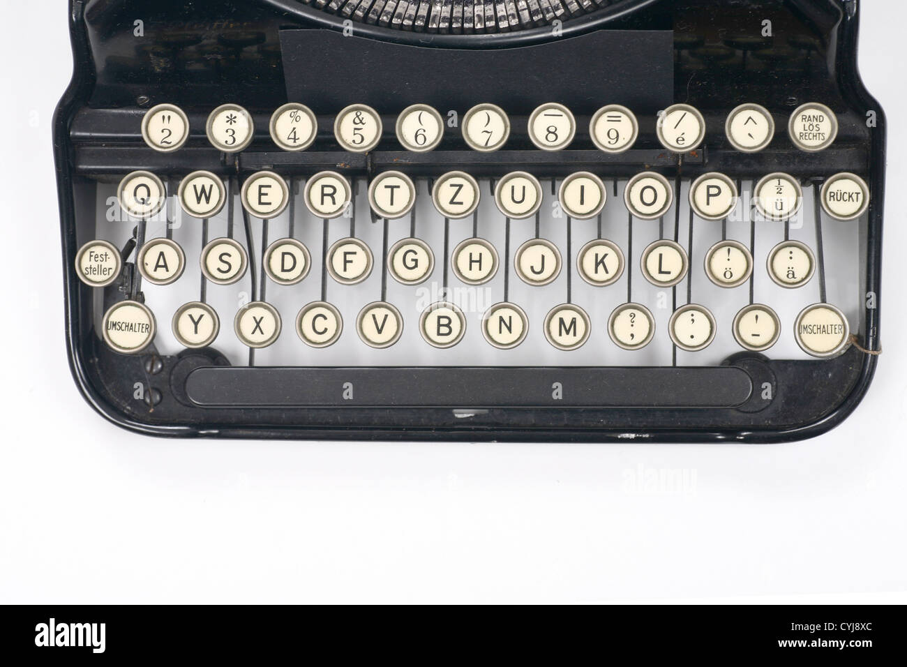 typewriter on white typing type writing write Stock Photo - Alamy