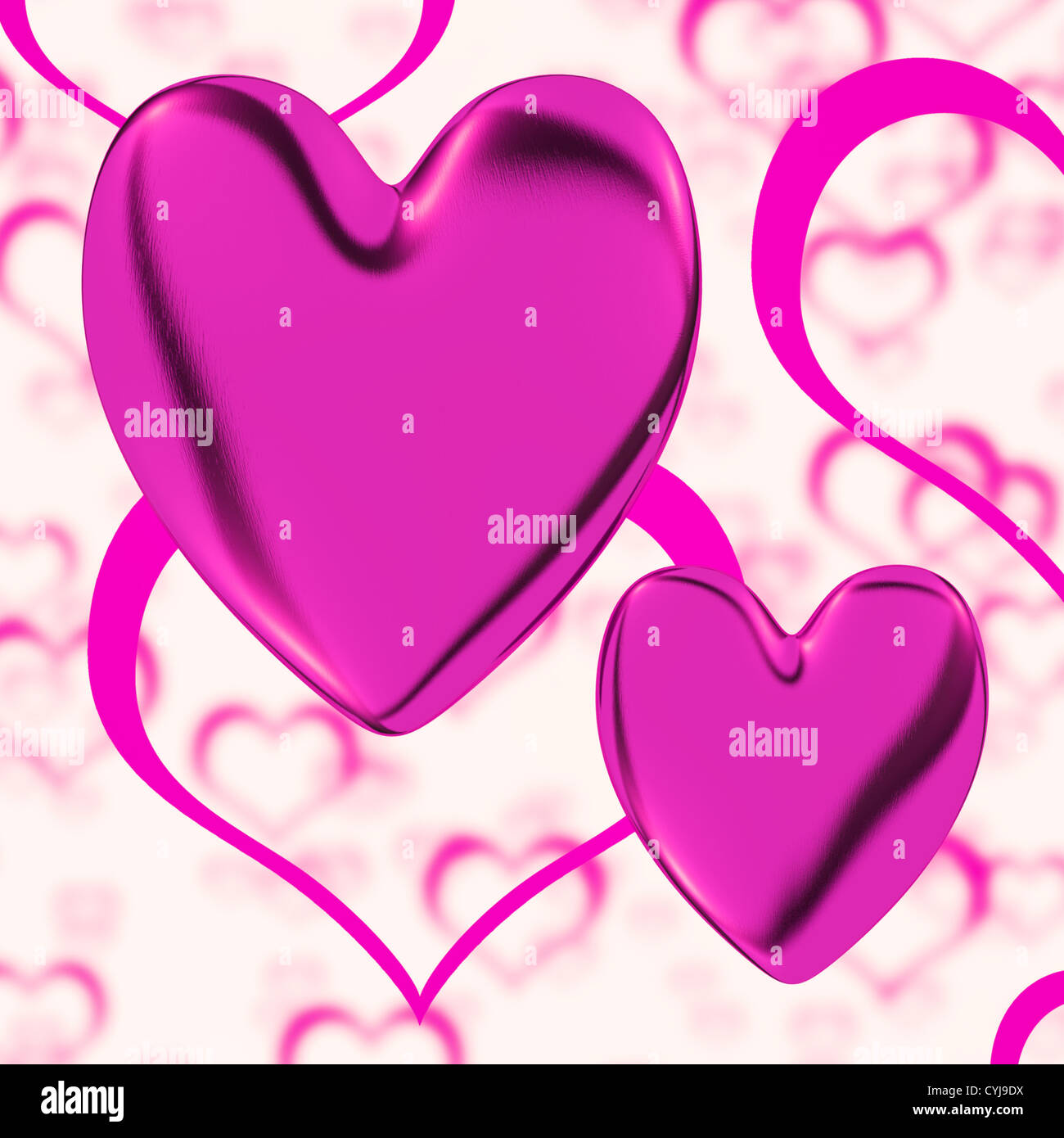 Mauve Hearts On A Heart Background Showing Love Romance And Romantic ...