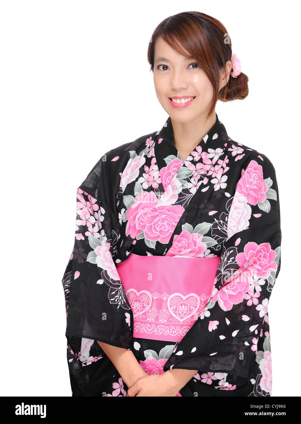Japanese woman with traditional clothing Stock Photo - Alamy