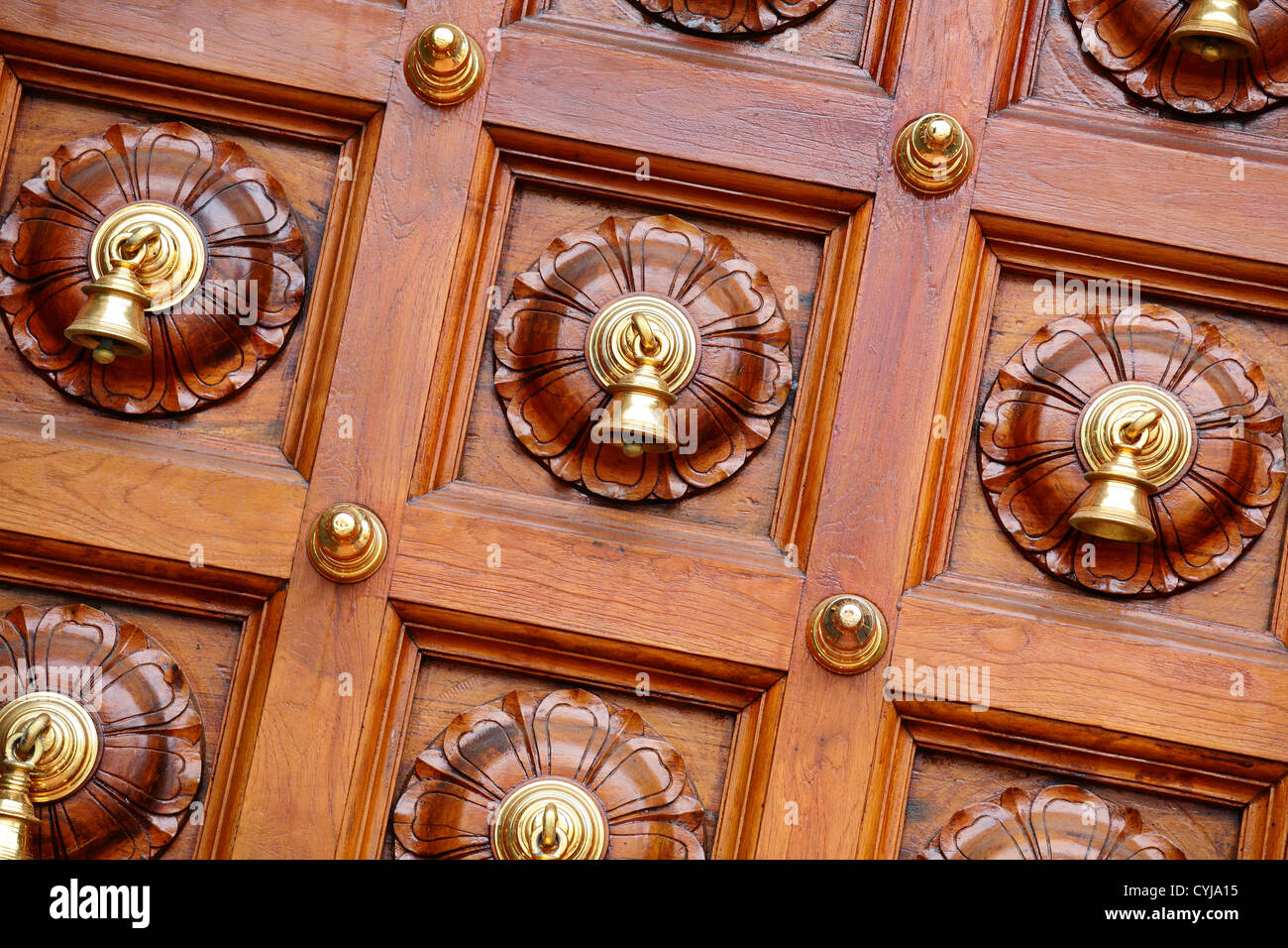 temple door bells in india temple Stock Photo - Alamy
