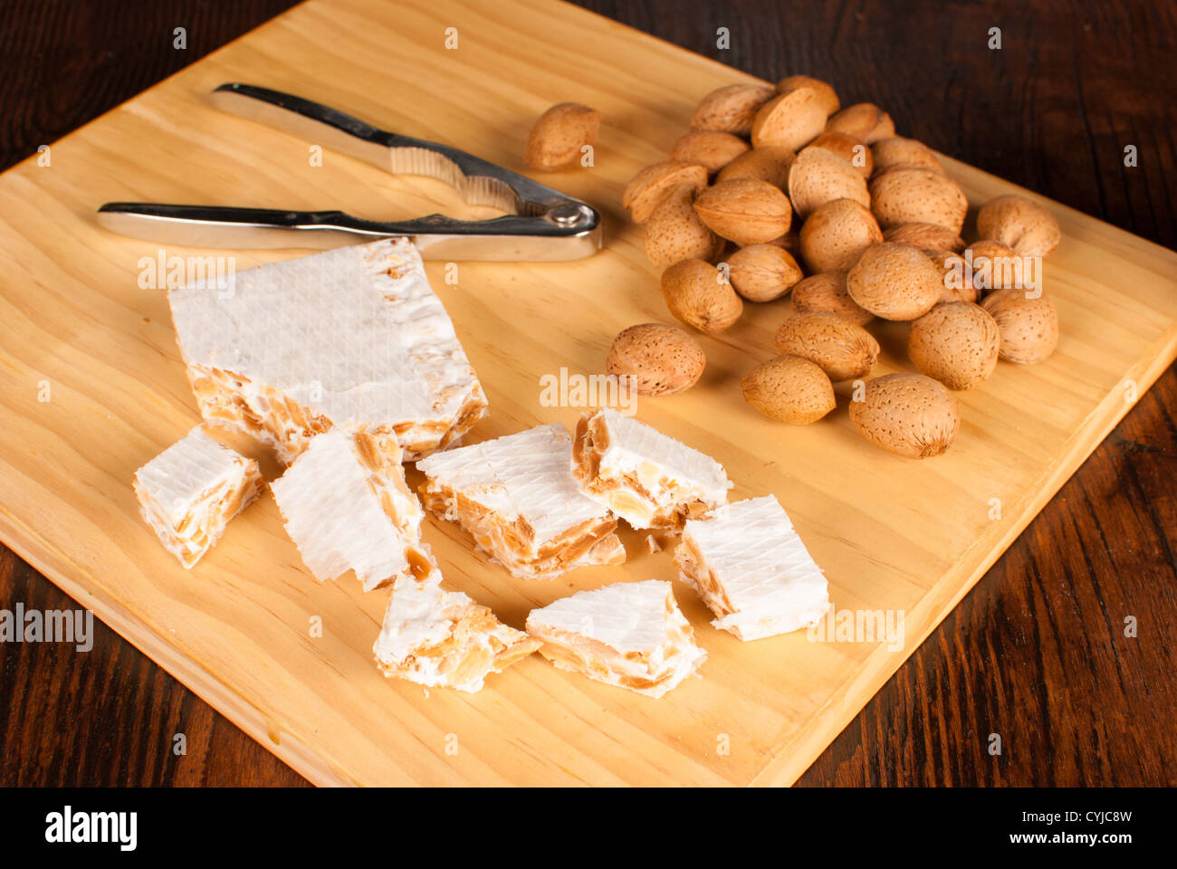 Traditional Spanish hard turron, a Christmas treat Stock Photo - Alamy
