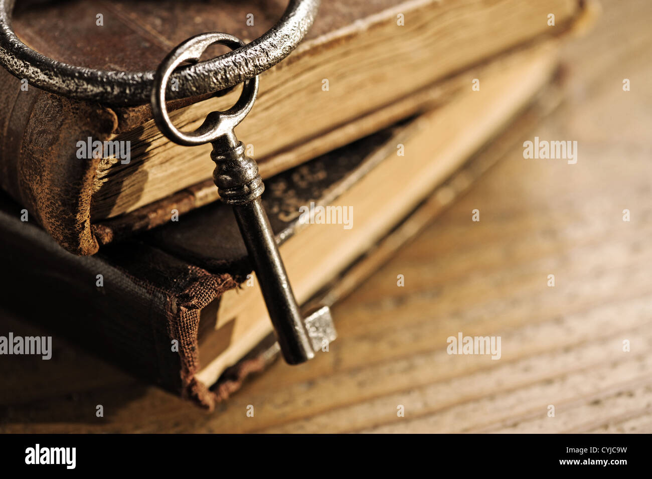 old keys on a old book, antique wood background Stock Photo - Alamy