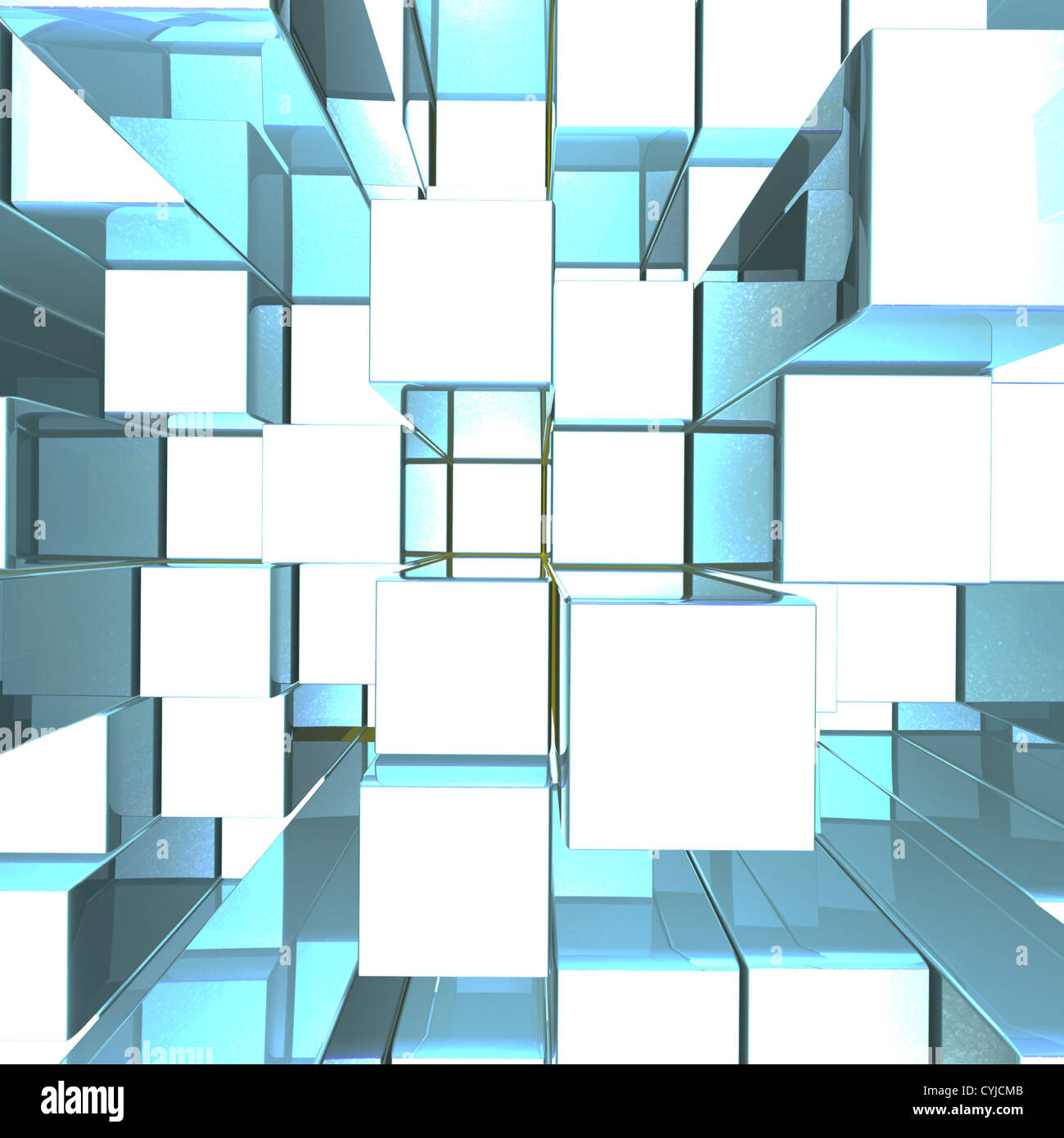 Bright Glowing Blue Metallic Background With Artistic Cube Or Squares ...