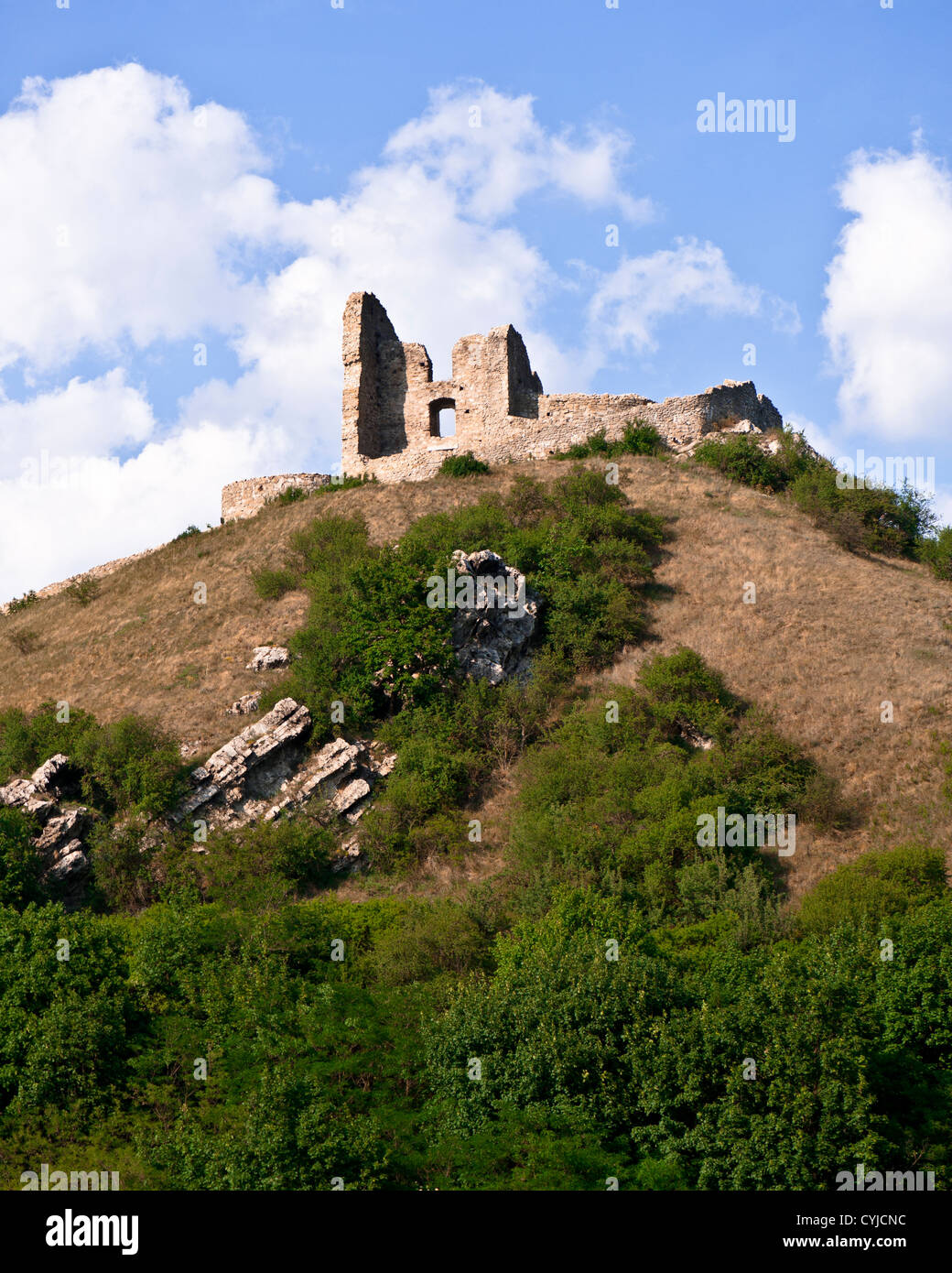 Ruins of Devin Castle seen from the River Danube, Bratislava Stock ...
