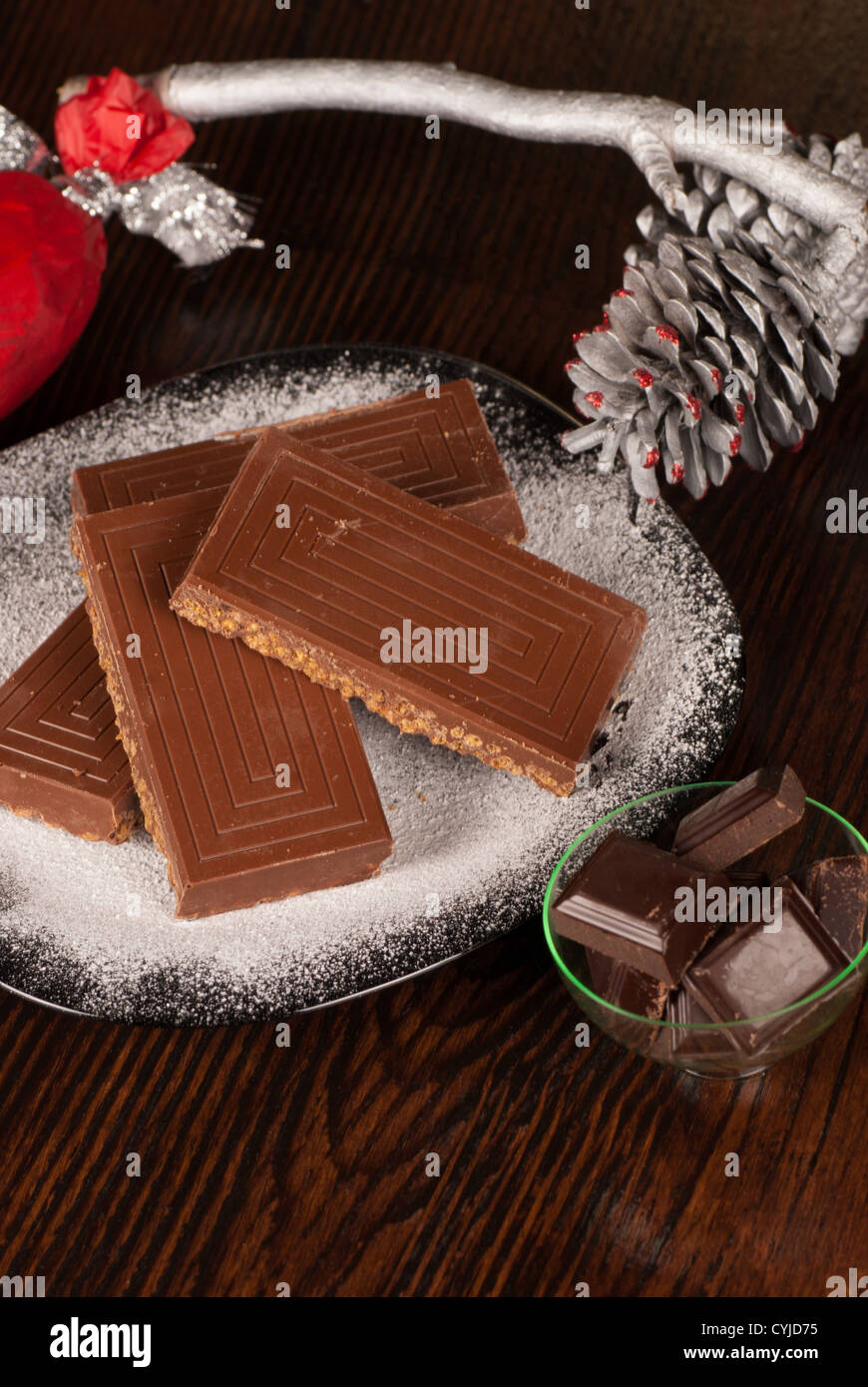 Chocolate version of traditional Spanish turron Stock Photo - Alamy
