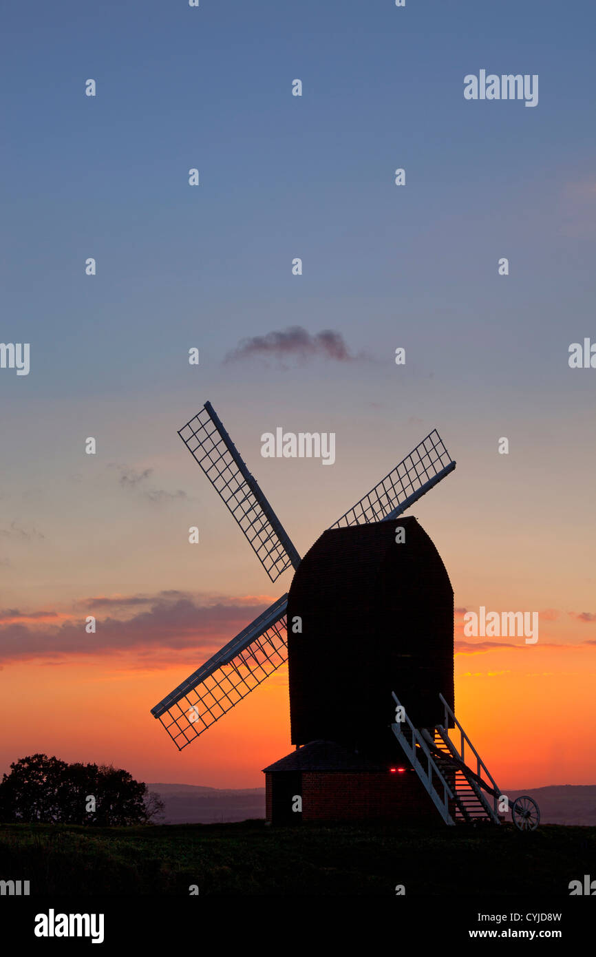 old 17th century post-mill windmill at Brill in Buckinghshire, one of ...