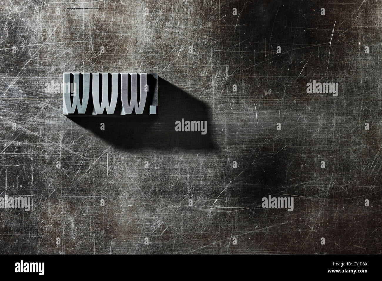 Old Metallic Letters: Internet symbol www Stock Photo - Alamy