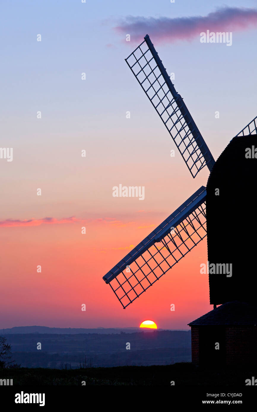 old 17th century post-mill windmill at Brill in Buckinghshire, one of ...