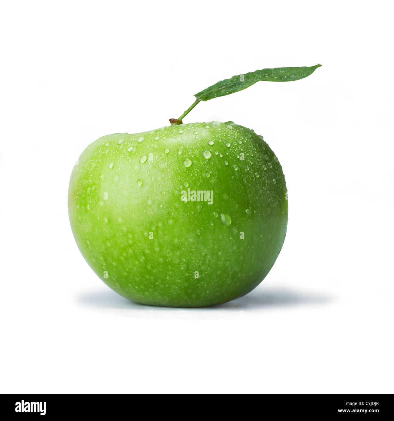 Fresh green apple with drops. The file includes a clipping path ...