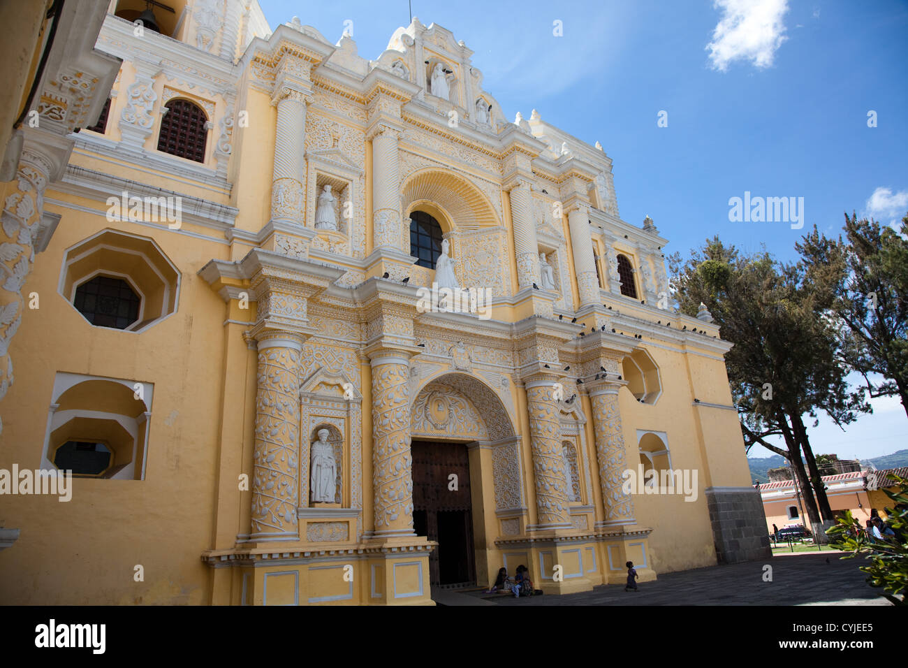 The beautiful La Merced Church in World Heritage, Antigua Stock Photo ...