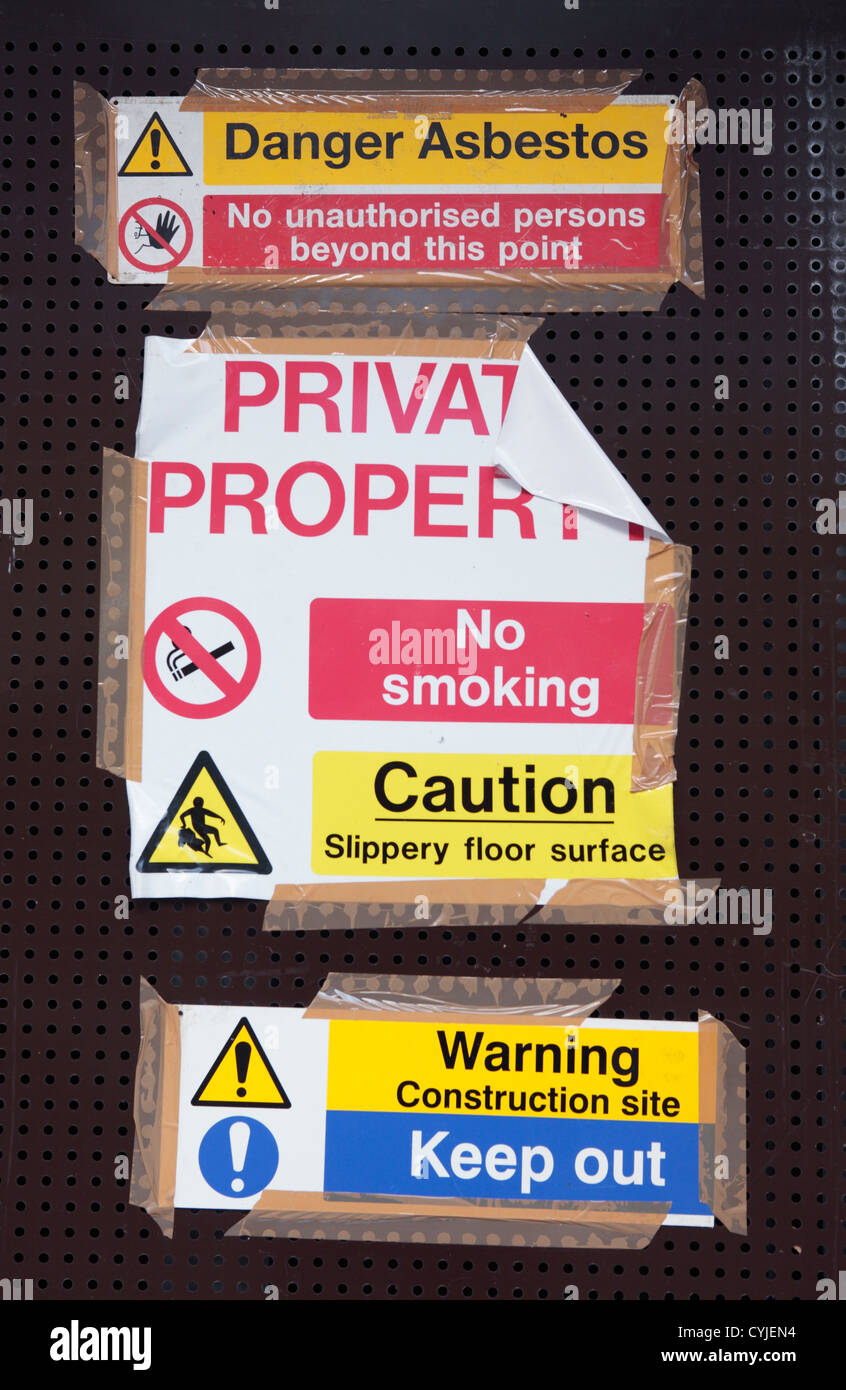 Asbestos Warning Sign Stock Photo - Alamy