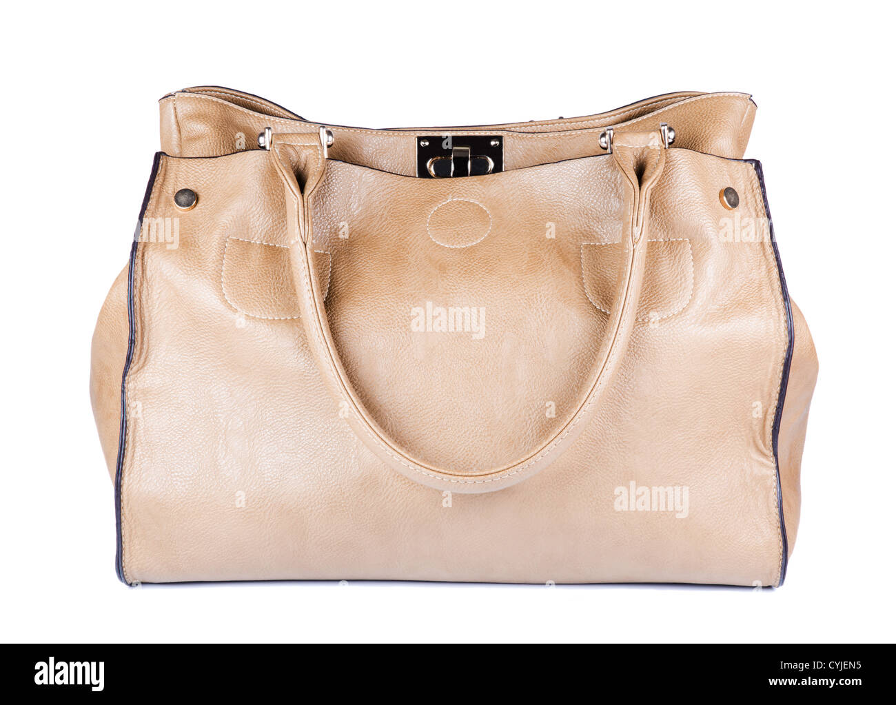 Beige female bag isolated on white Stock Photo - Alamy