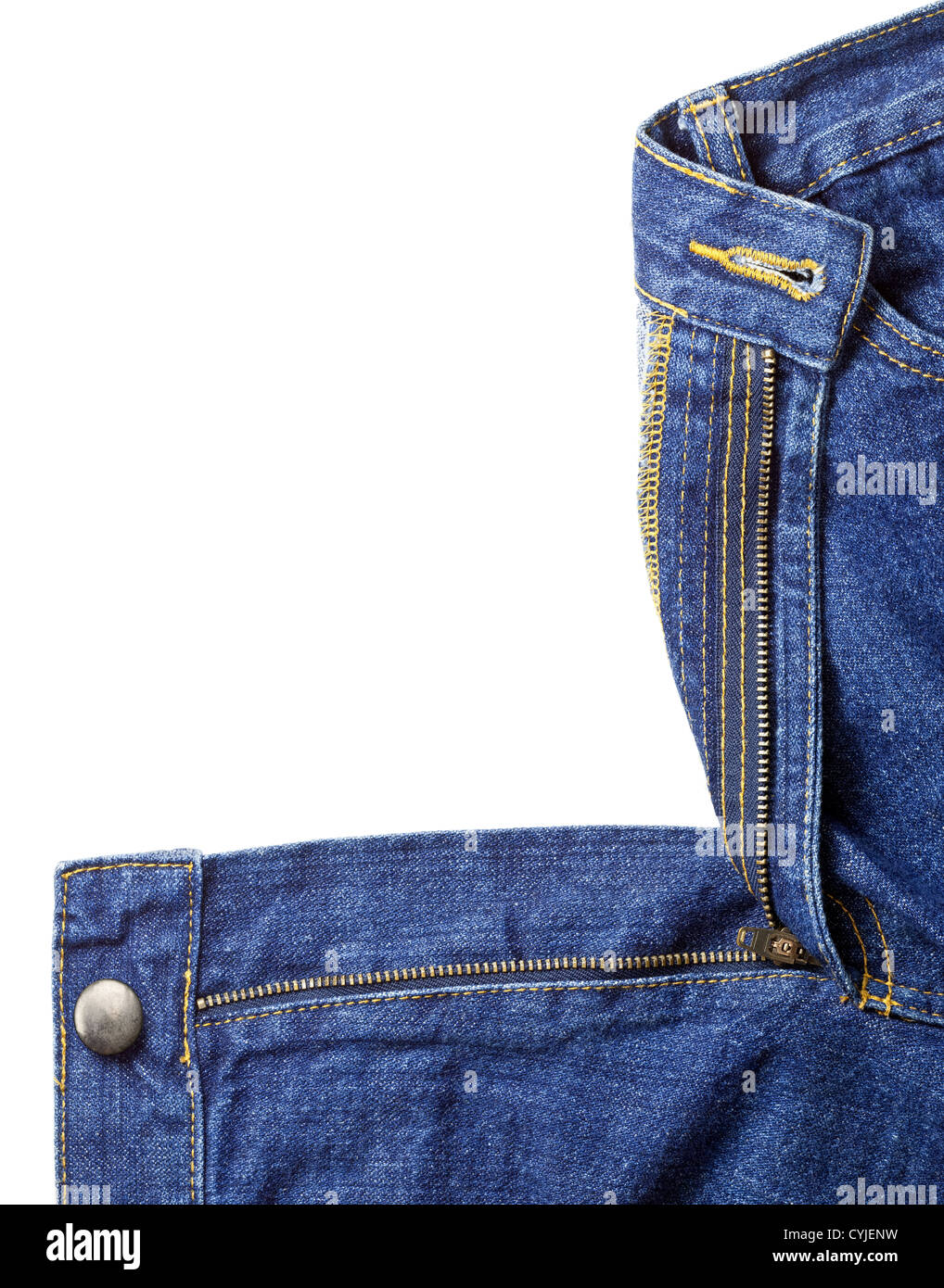 Blue denim jeans zipper Stock Photo - Alamy
