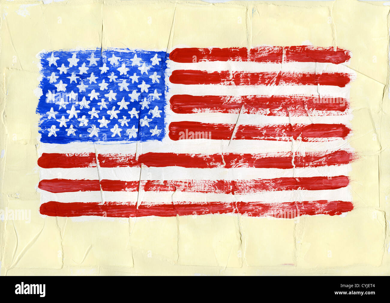 Hand painted acrylic United States of America flag Stock Photo - Alamy