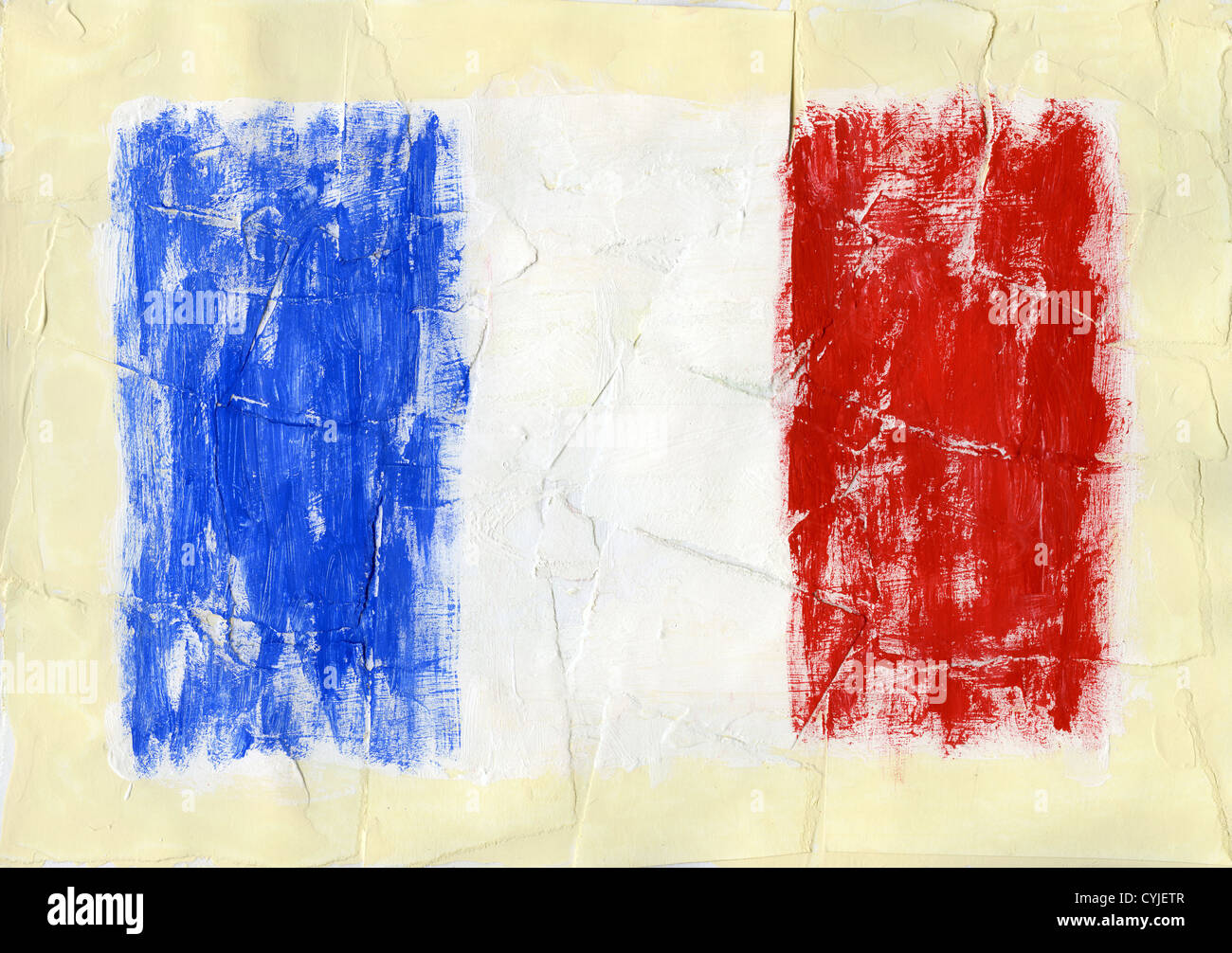 Hand painted acrylic France flag Stock Photo - Alamy