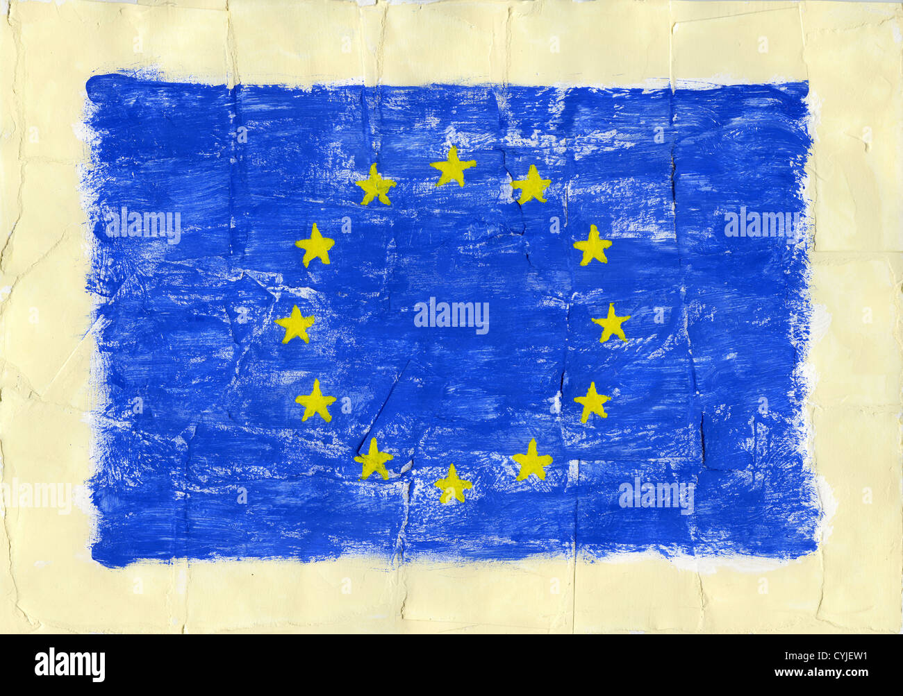 Hand painted acrylic flag of European Union, EU Stock Photo - Alamy