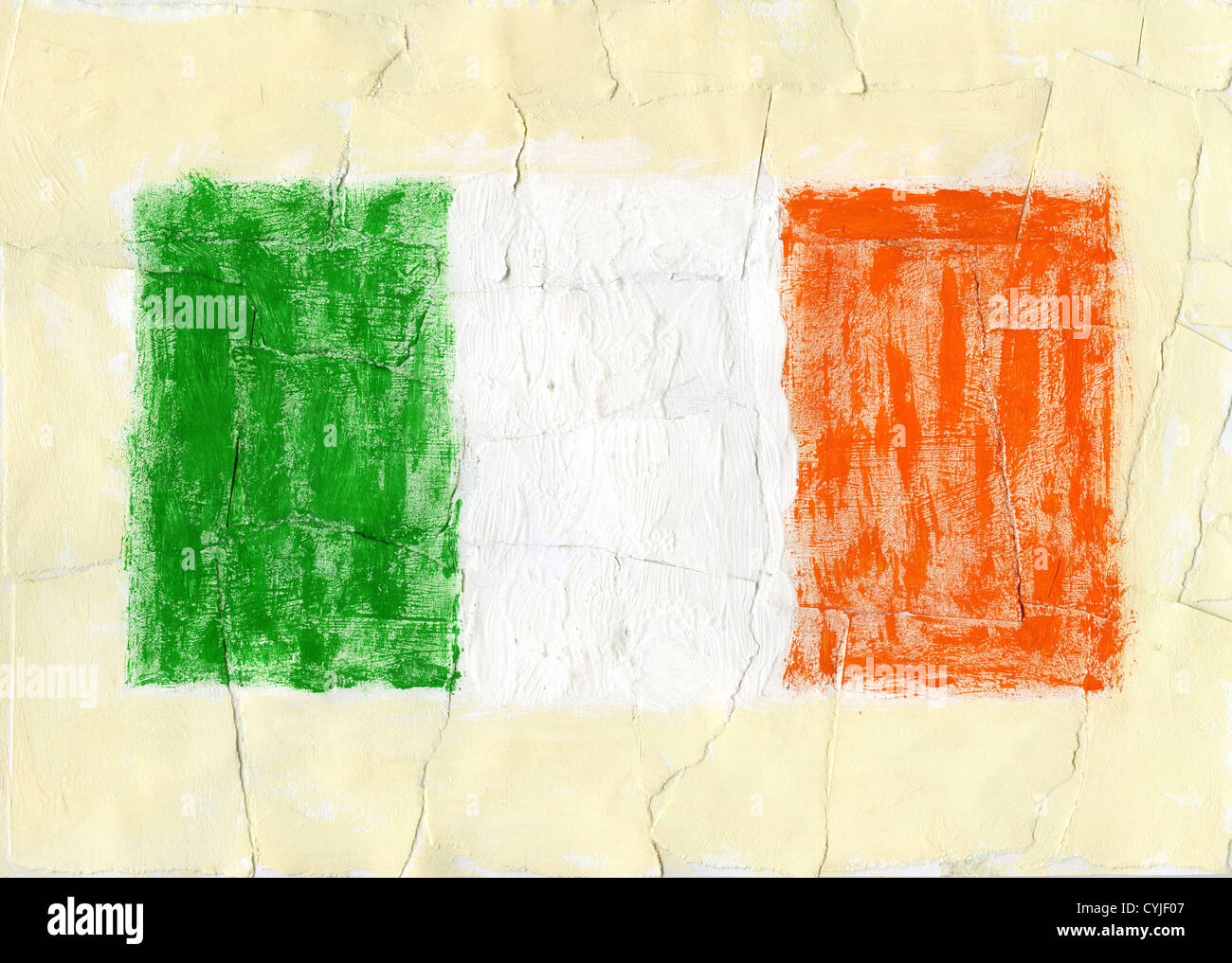 Hand painted acrylic flag of Ireland Stock Photo - Alamy