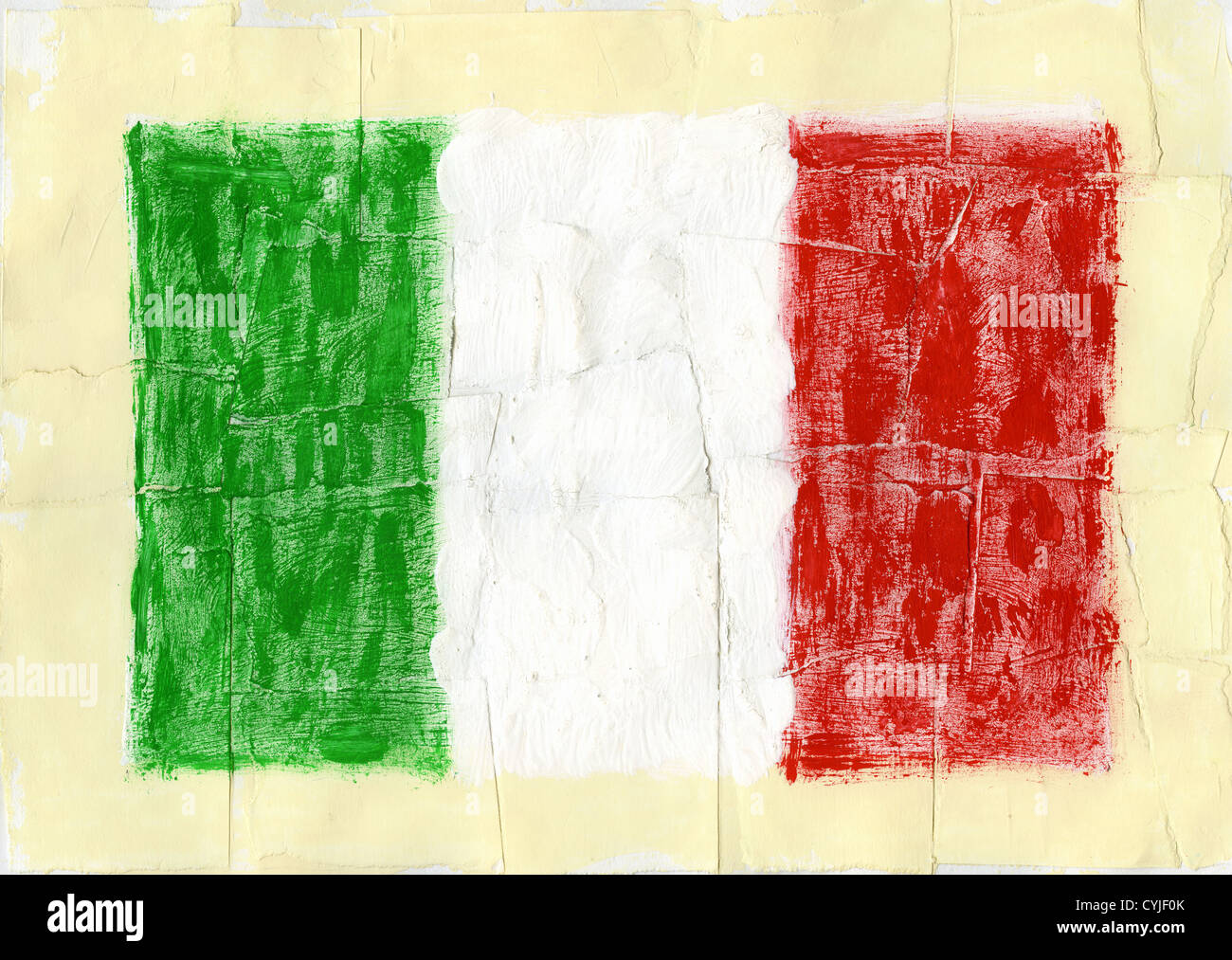 Hand painted acrylic flag of Italy Stock Photo - Alamy