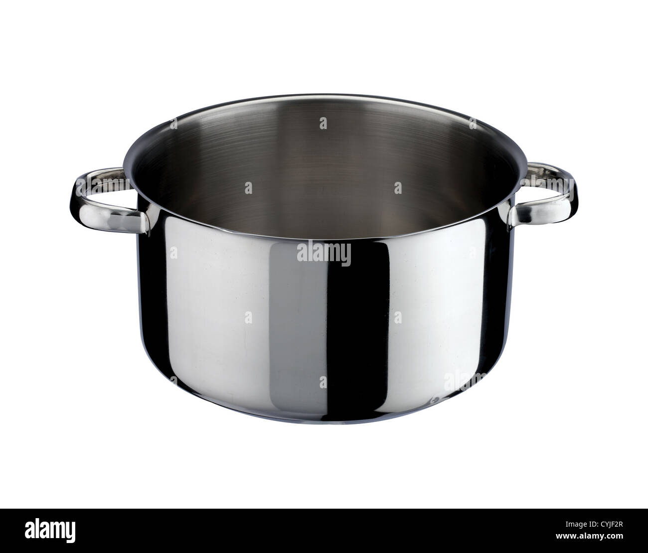 pot of steel stainless, isolated on white background Stock Photo - Alamy