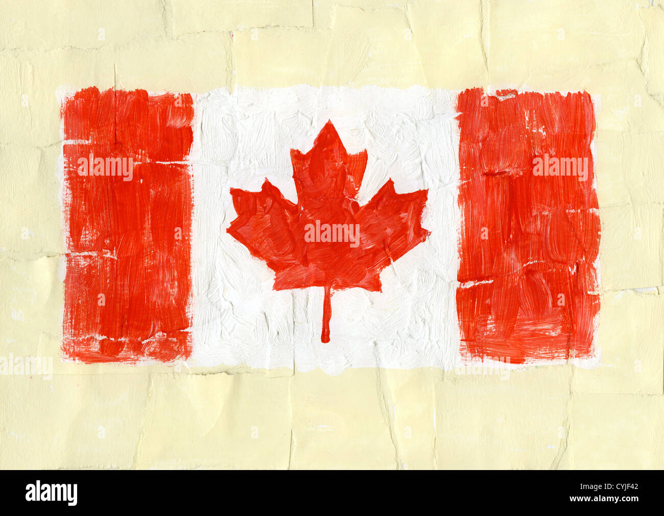 Hand painted acrylic flag of Canada Stock Photo - Alamy
