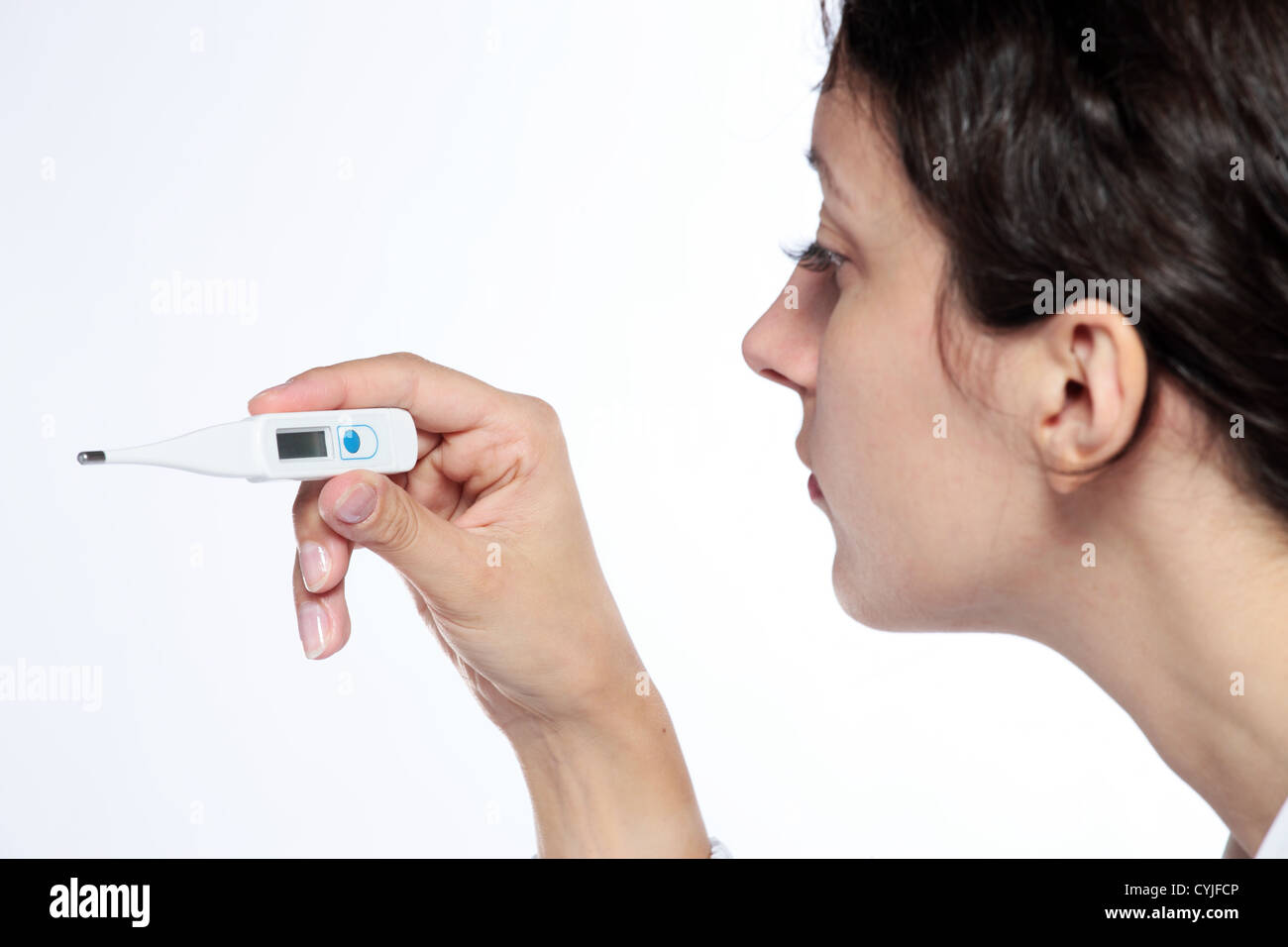 woman doctor, Checking Temperature Stock Photo - Alamy