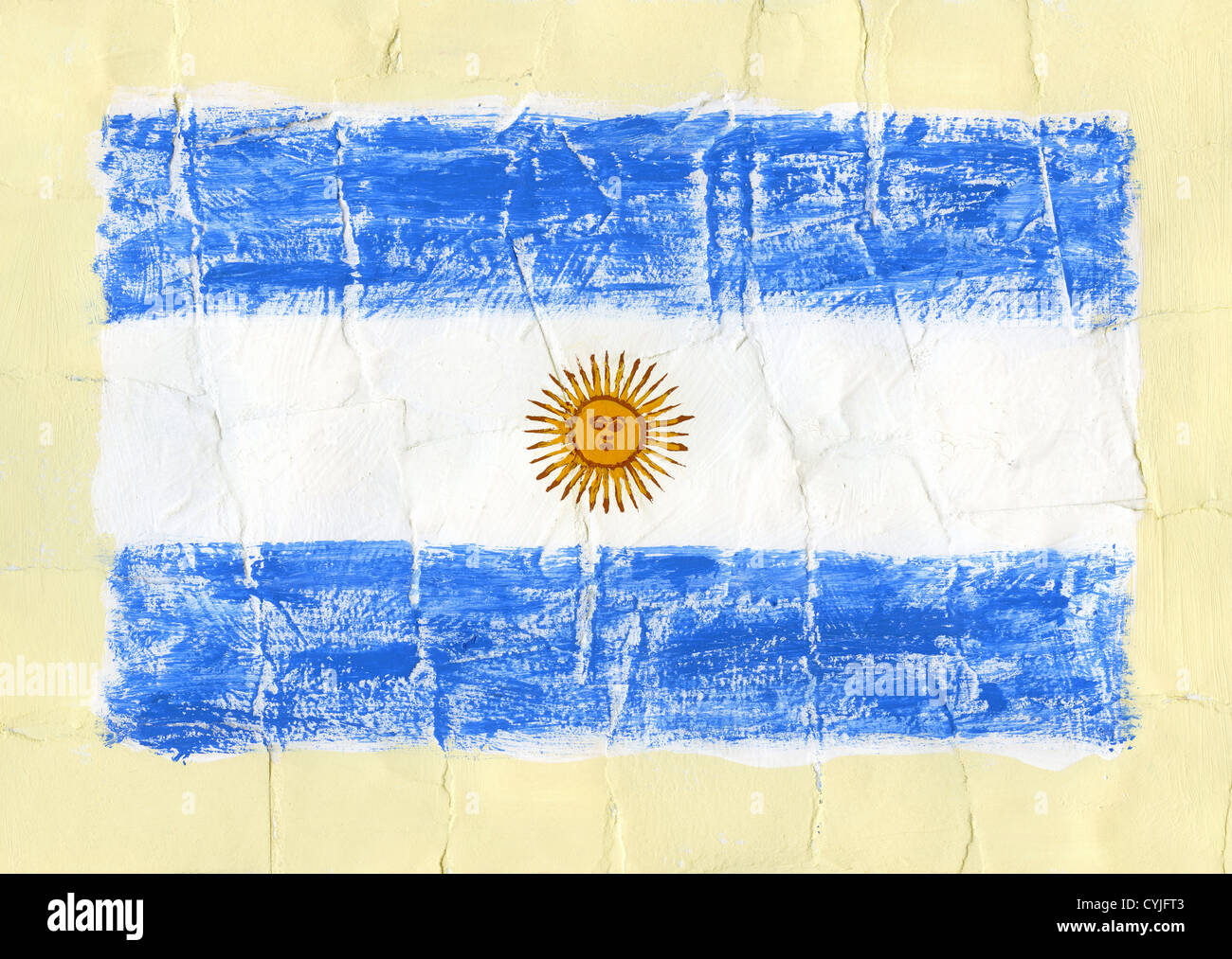 Hand painted acrylic flag of Argentina Stock Photo - Alamy