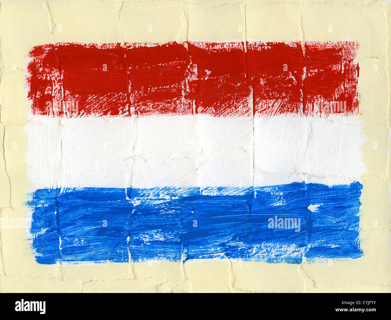 Hand painted acrylic flag of Netherlands Stock Photo - Alamy